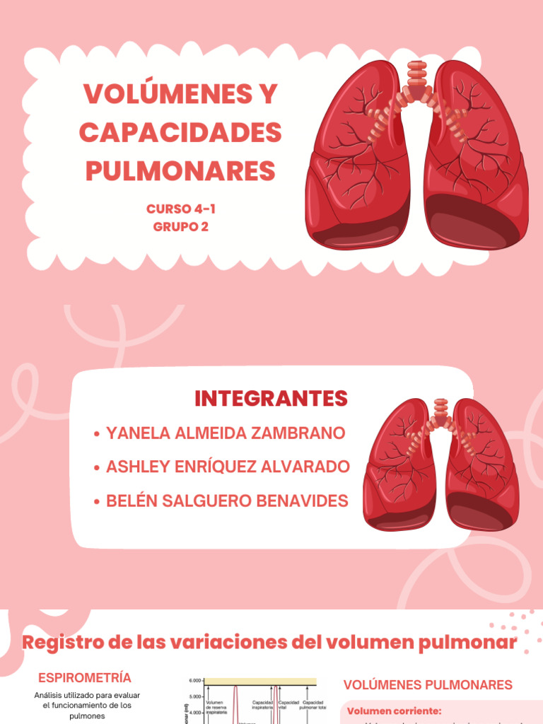 Volúmenes y Capacidades Pulmonares. Subgrupo 2 | PDF | Sistema respiratorio | Pulmón