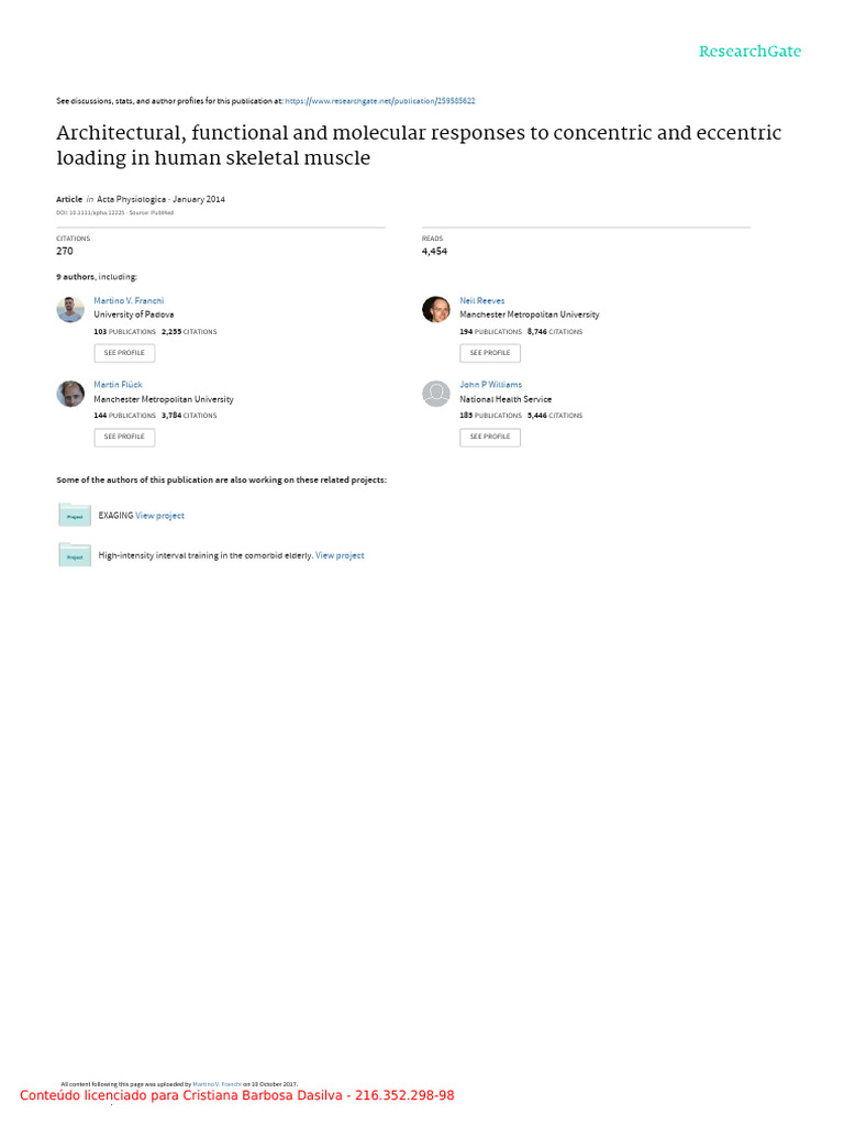 Architectural, Functional and Molecular Responses To Concentric and ...