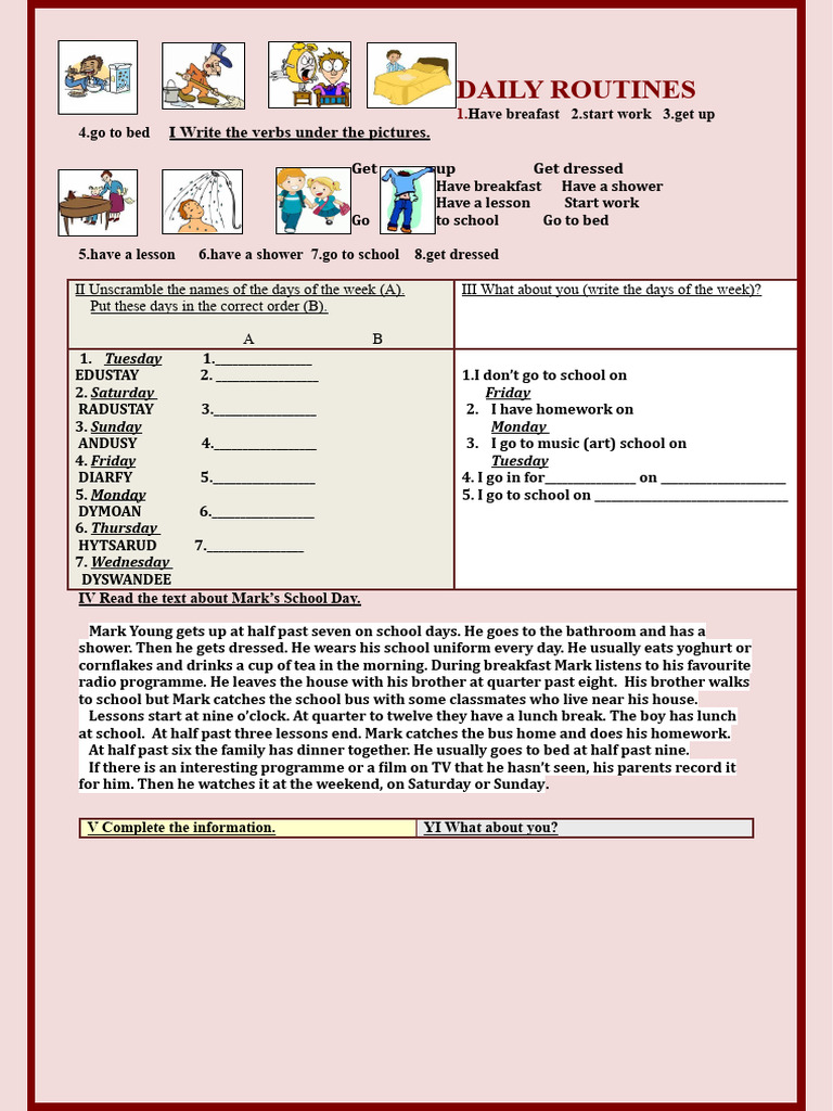 Activity 12-Daily Routine | PDF