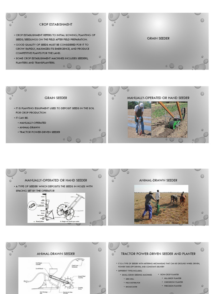 Crop Establishment and Machinery Guide | PDF | Sowing | Intensive Farming