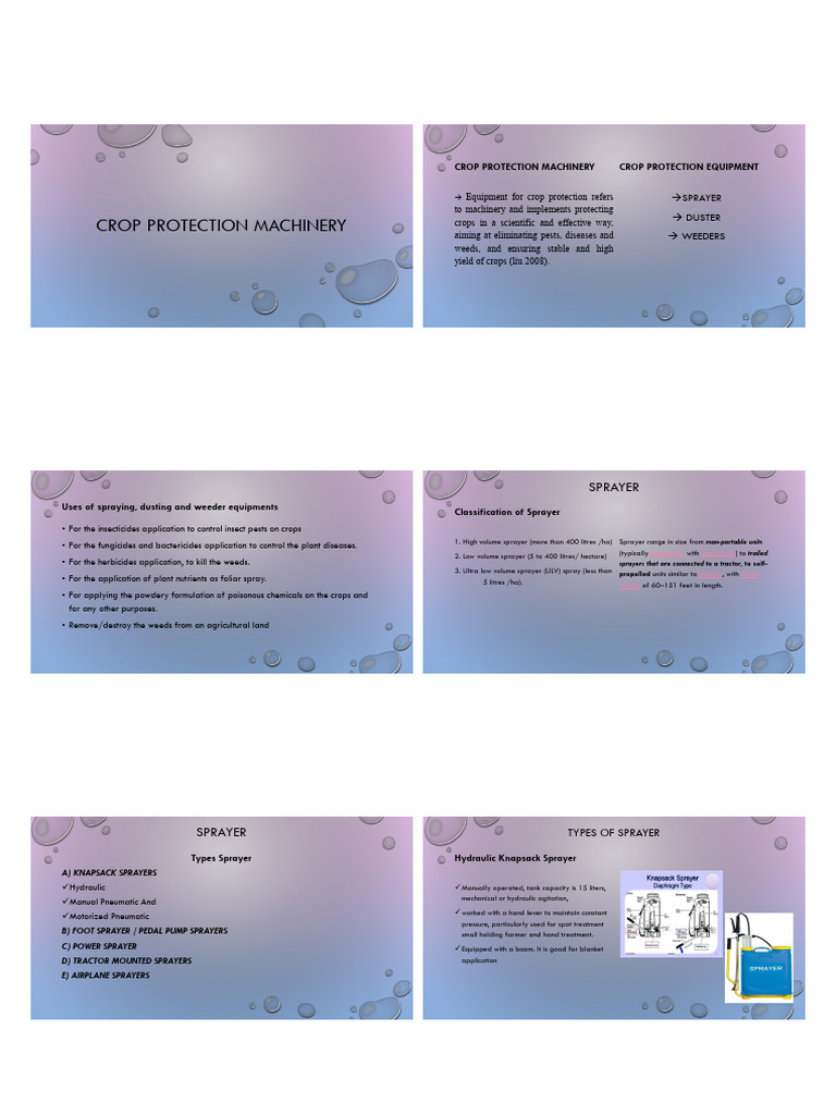 CROP PROTECTION MACHINERY Report | PDF | Agricultural Machinery | Pump