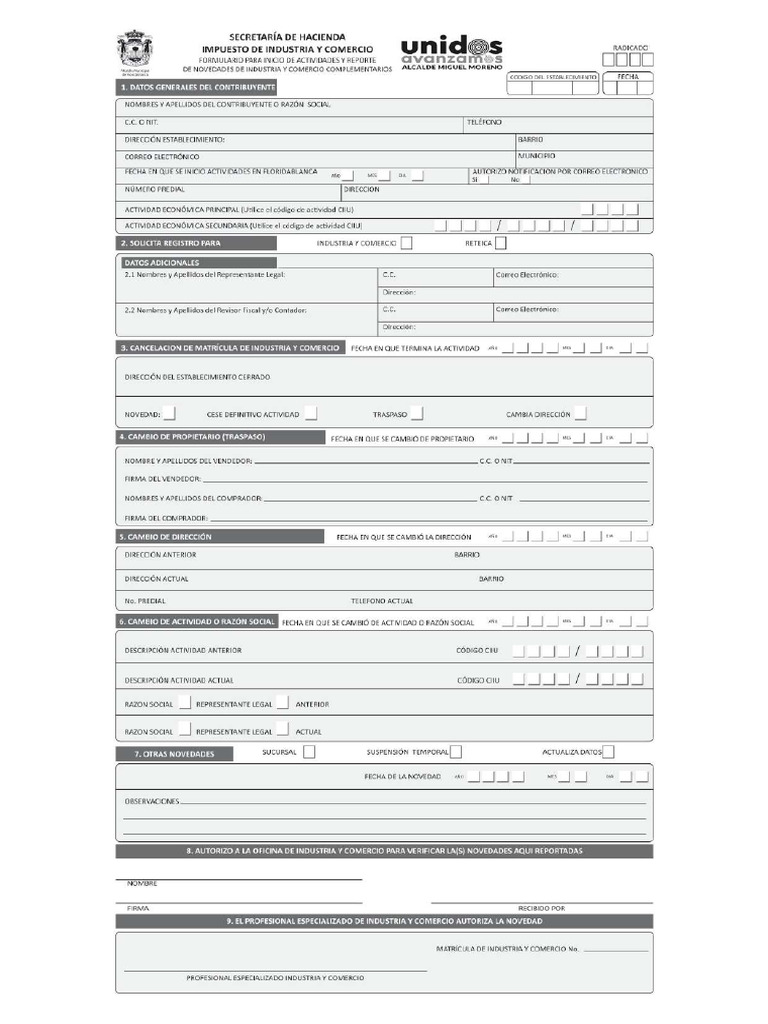 Formulario Inicio de Actividades y Reporte de Novedades taller 3 | PDF