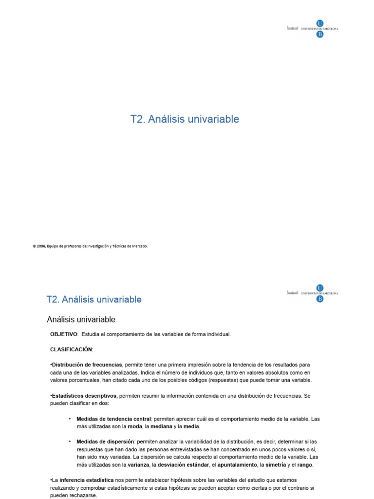 TEMA 2-3-4 - Analisis Univariable - Bivariable - Multivariable | Descargar gratis PDF | Teoría ...