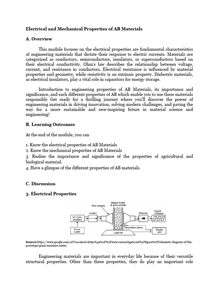 ABE Processses Chapter 3 and 4 Electrical and Mechanical Properties of ...