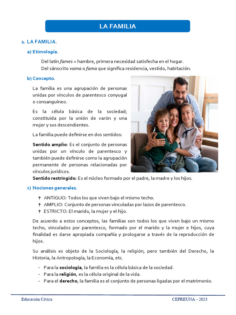 Semana 3 - La Familia | PDF | Familia | Parentesco