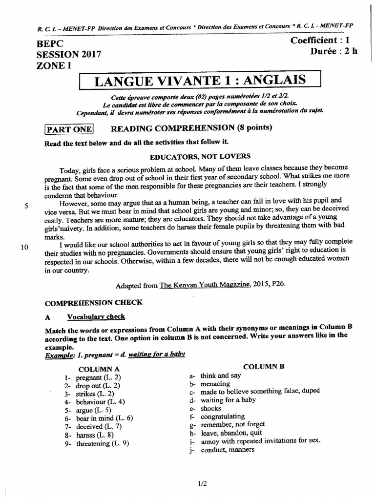 Bepc-Z1-Ang LV1-2017 | PDF