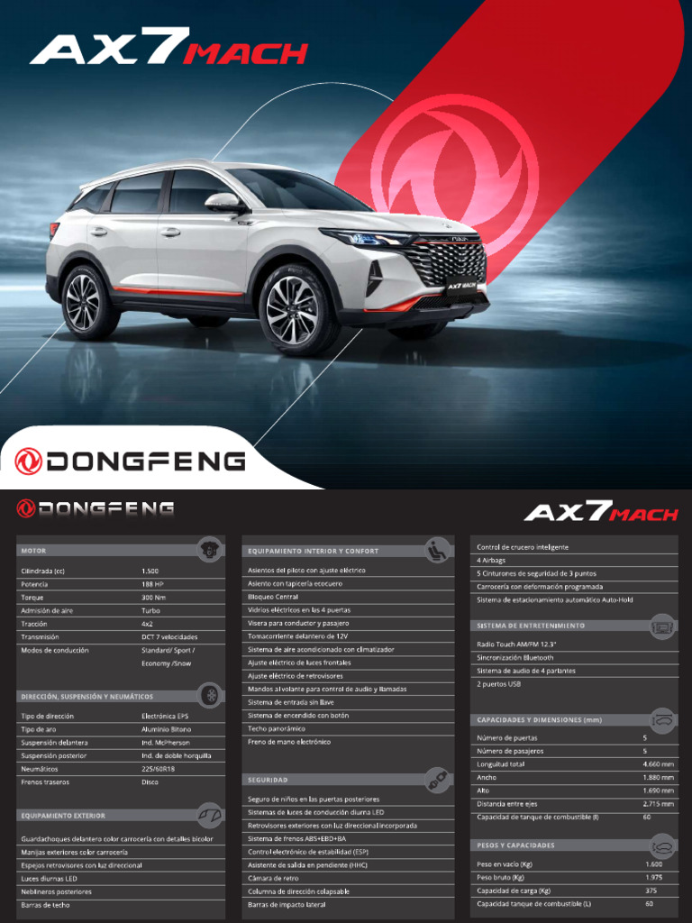 FICHA TECNICA SUV AX7 MACH SIERRA OUT - Compressed | PDF