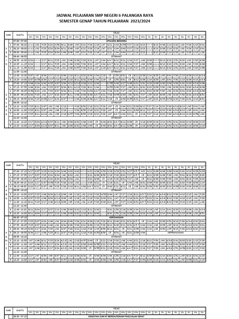 Jadwal SMT Genap 2023-2024 - 01042024 | Unduh gratis PDF | Bukaan catur | Catur