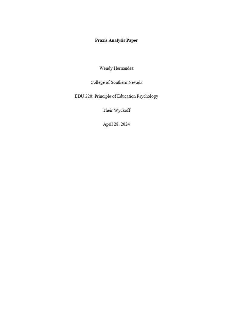 Annotated-Wendy 27s 20praxis 20core 20essay-1 | PDF | Cognition ...