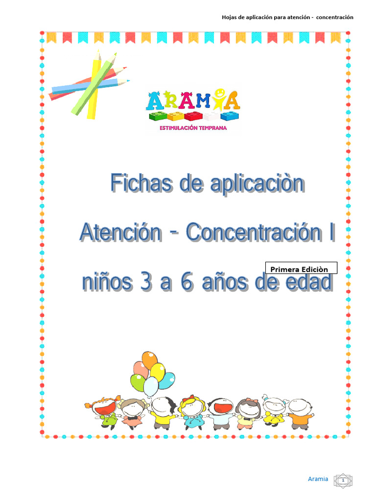 Cuadernillo de Atencion y Concentracion - 3 A 6 Años | PDF | Atención | Aprendizaje