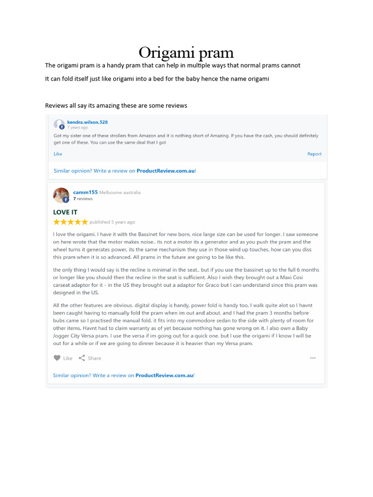 Origami Pram | PDF | Home & Garden