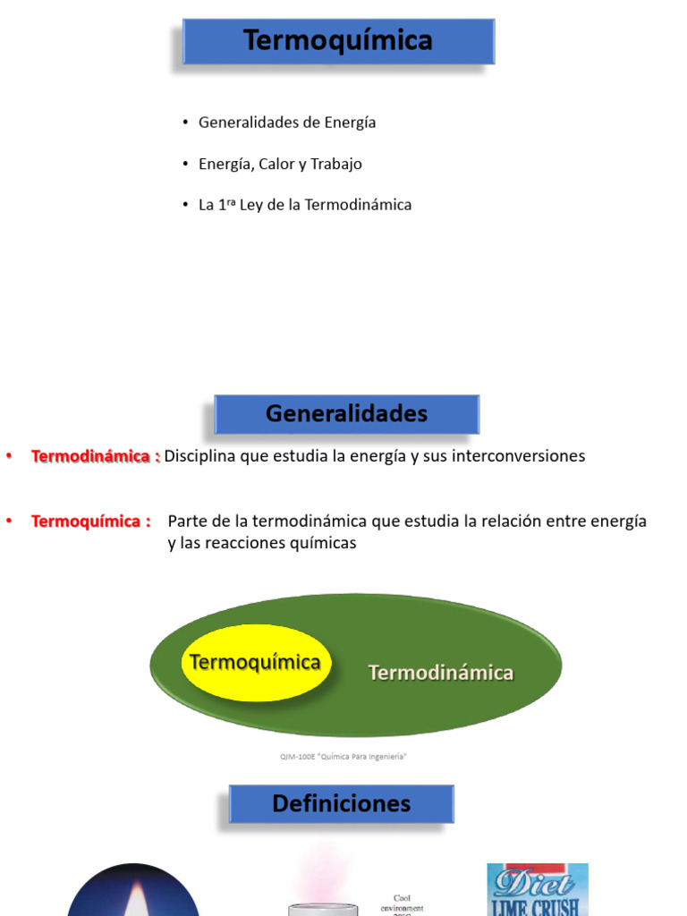 Termoquímica y Termodinámica - Clase 1 | PDF | Termodinámica | Calor