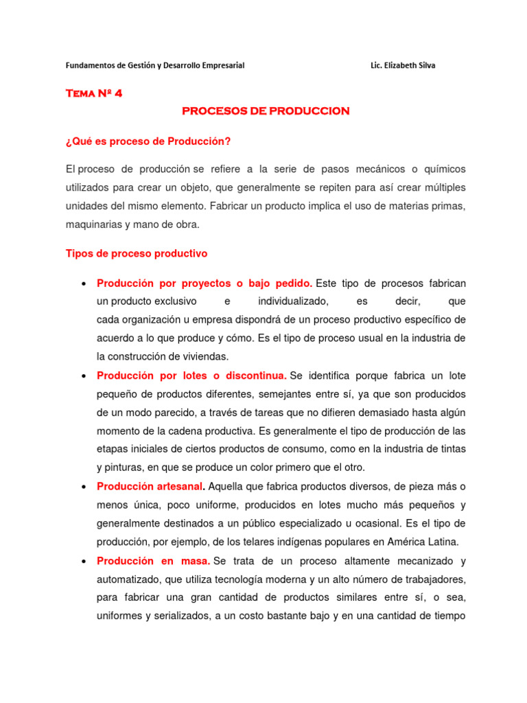 Tema 4 Procesos Productivos | PDF | Factores de producción | Business