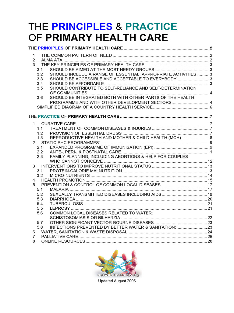 Principles: THE & of Primary Health Care | Download Free PDF ...