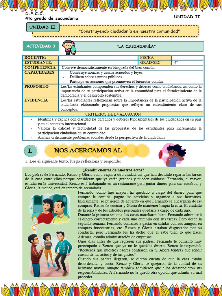 4° DPCC - Actv.03-Uni.2 2024 | PDF | Democracia | Ideologías políticas