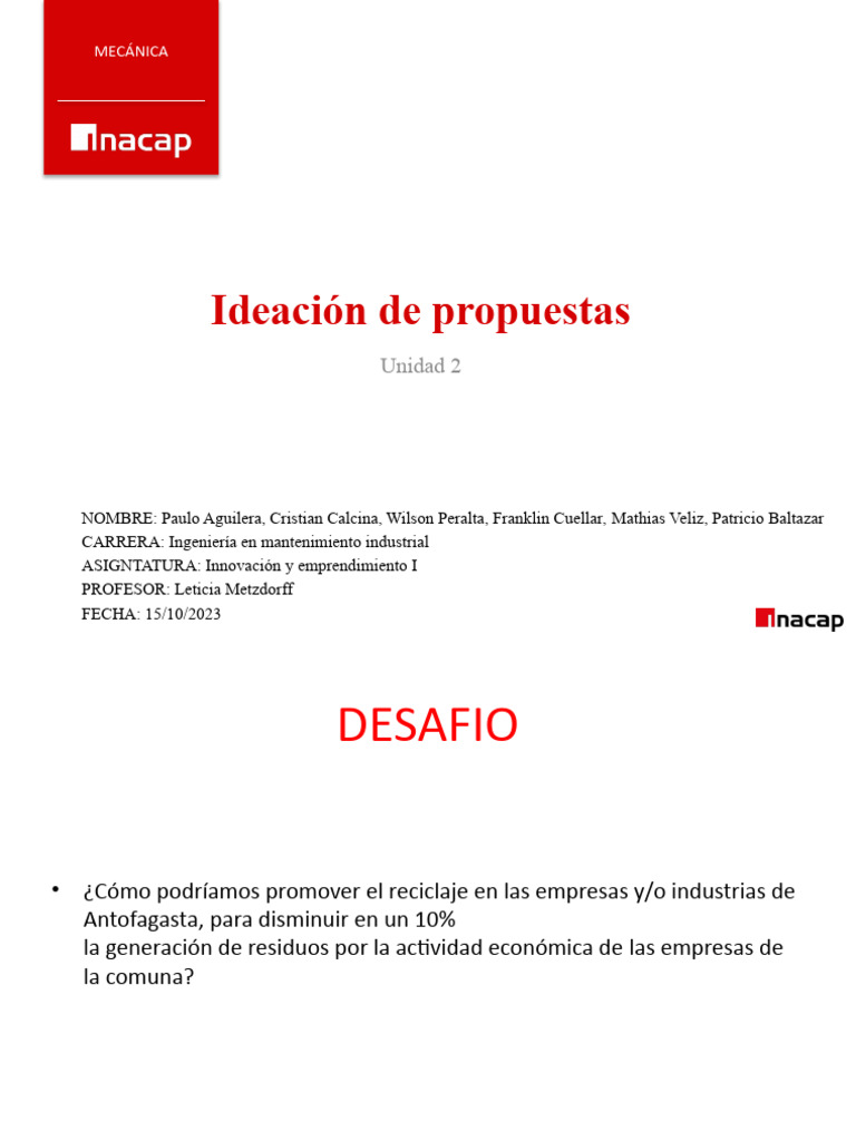 Ideación de Propuestas | PDF | Reciclaje | Residuos