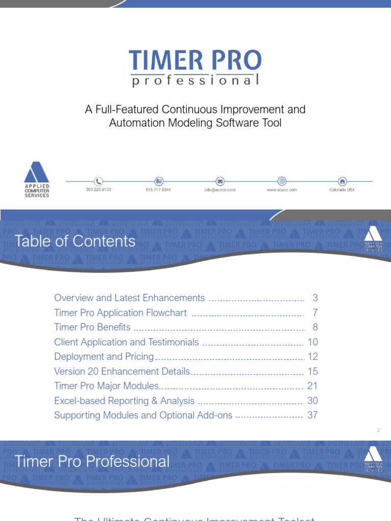 Timer Pro Presentation Pdf Automation Tablet Computer
