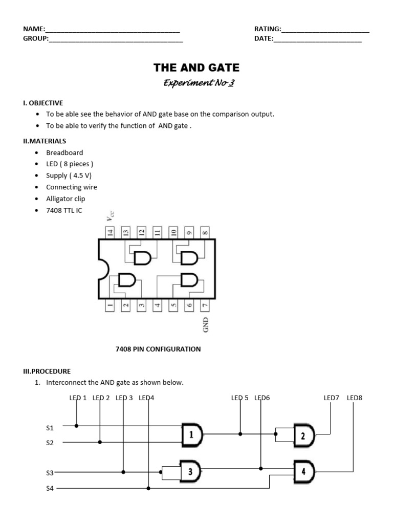 And Gate Experimant 3 | PDF | Logic Gate | Digital Technology