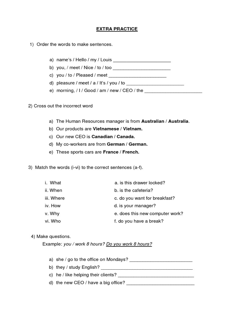 Extra Practice | PDF | Languages | Foreign Language Studies