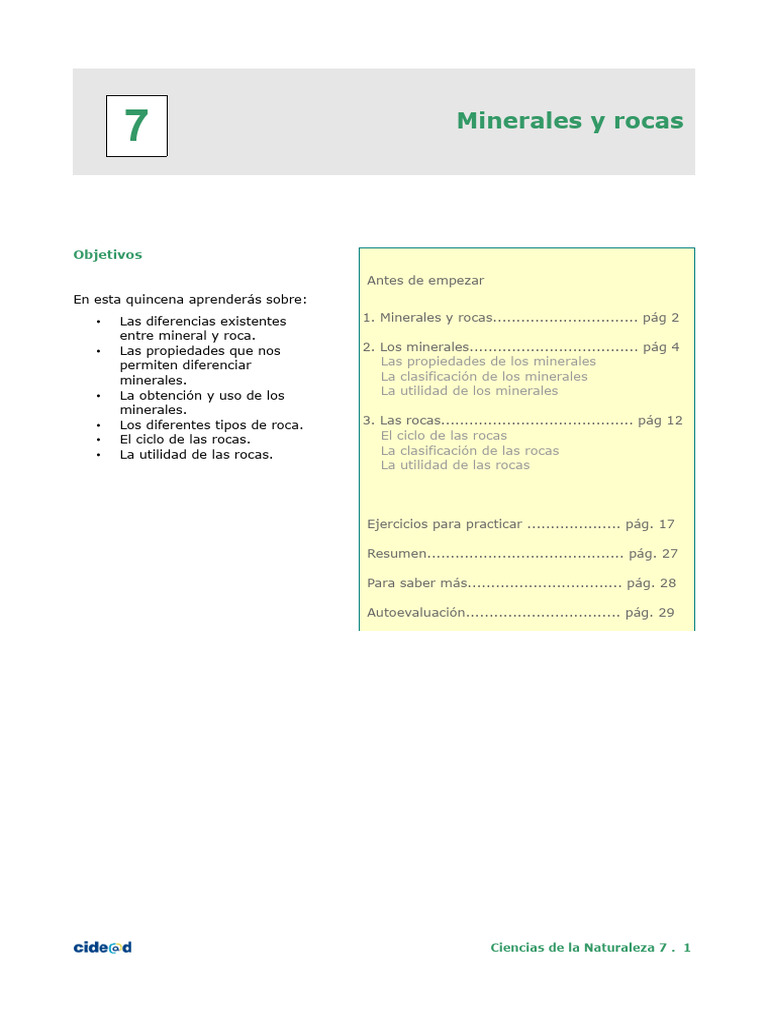 Minerales y Rocas | PDF | Roca (geología) | Minerales