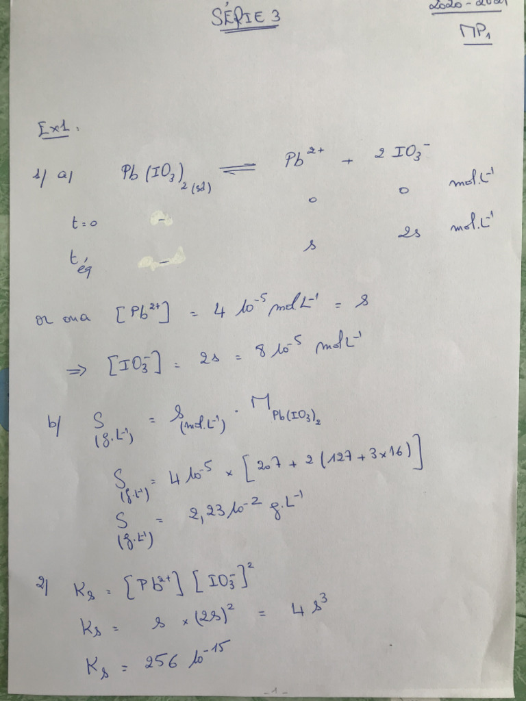 Correction Série 3 MP1 2021 | PDF