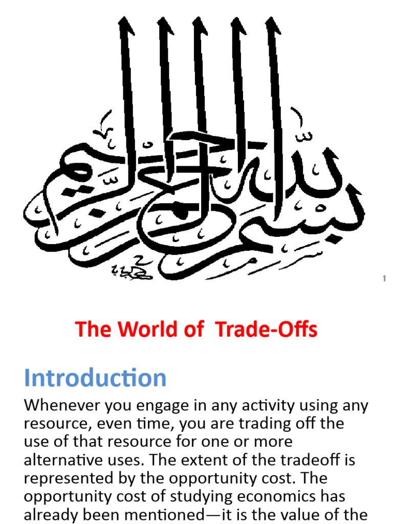 Lec 7a The World of Trade-Offs | PDF | Trade Off | Economics