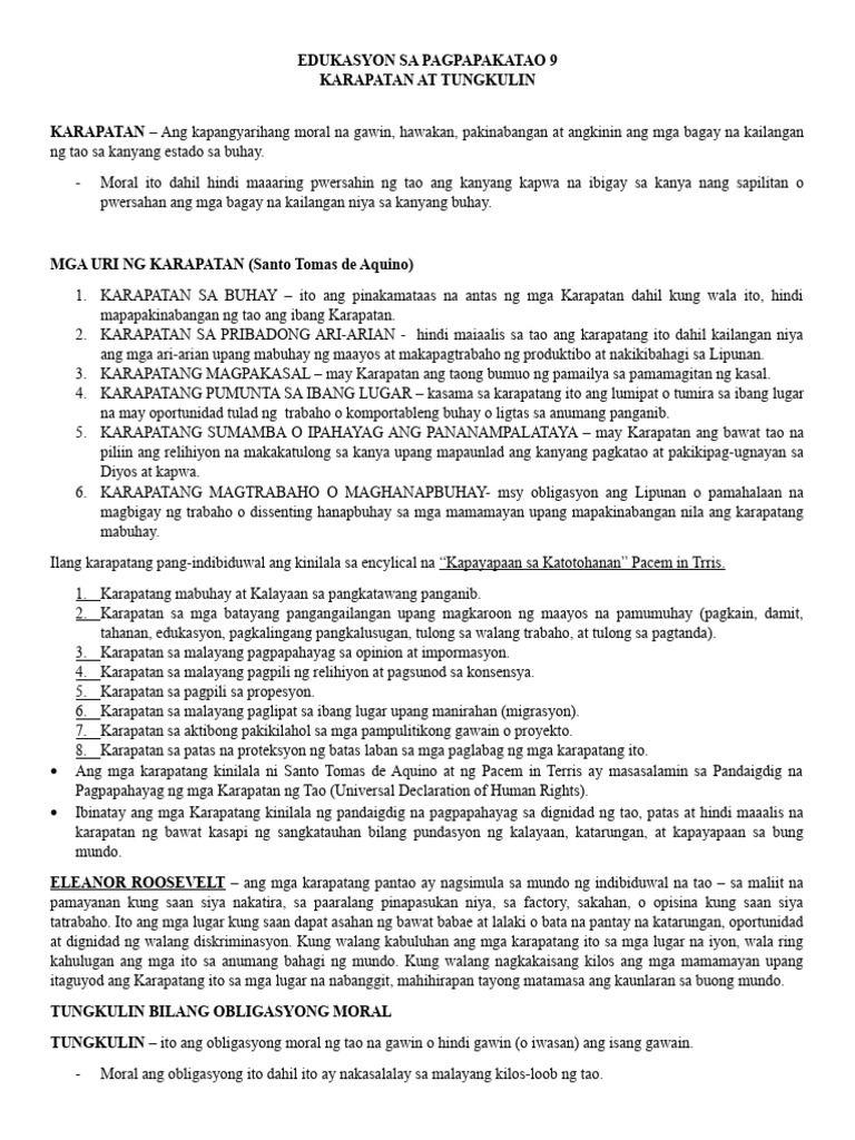 EDUKASYON SA PAGPAPAKATAO 9 - Module 9 | PDF