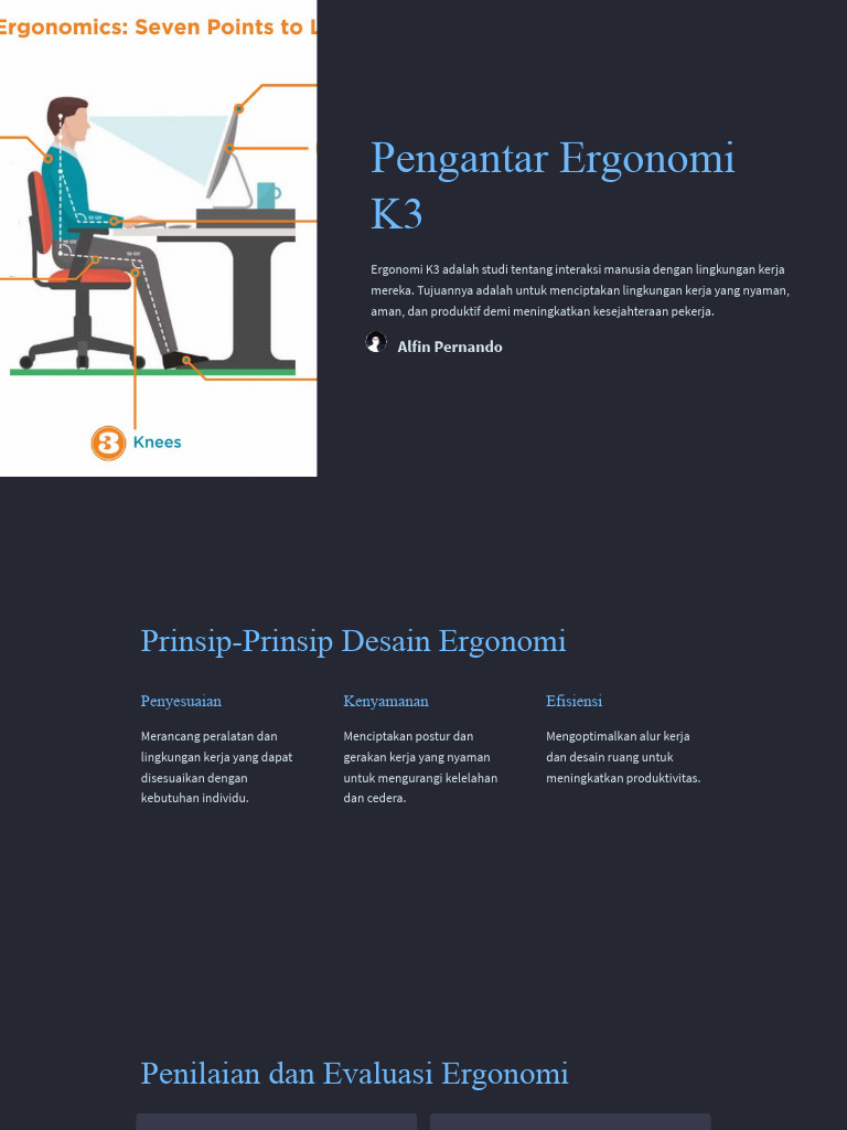 Pengantar Ergonomi K3 | PDF | Karier & Perkembangan | Kesehatan Holistik