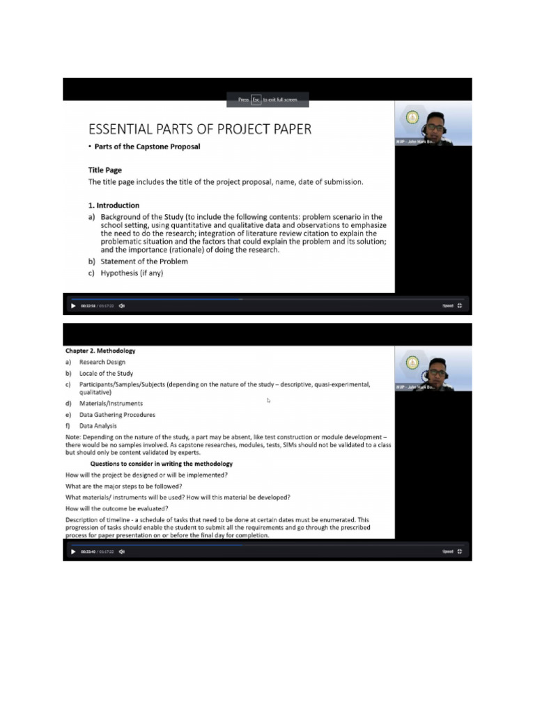 Parts of Capstone | PDF