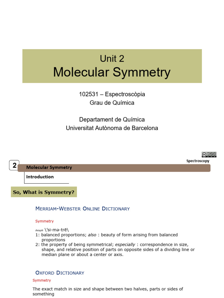 Spectroscopy_02_Molecular_Symmetry_23_24 | PDF | Chemical Polarity ...