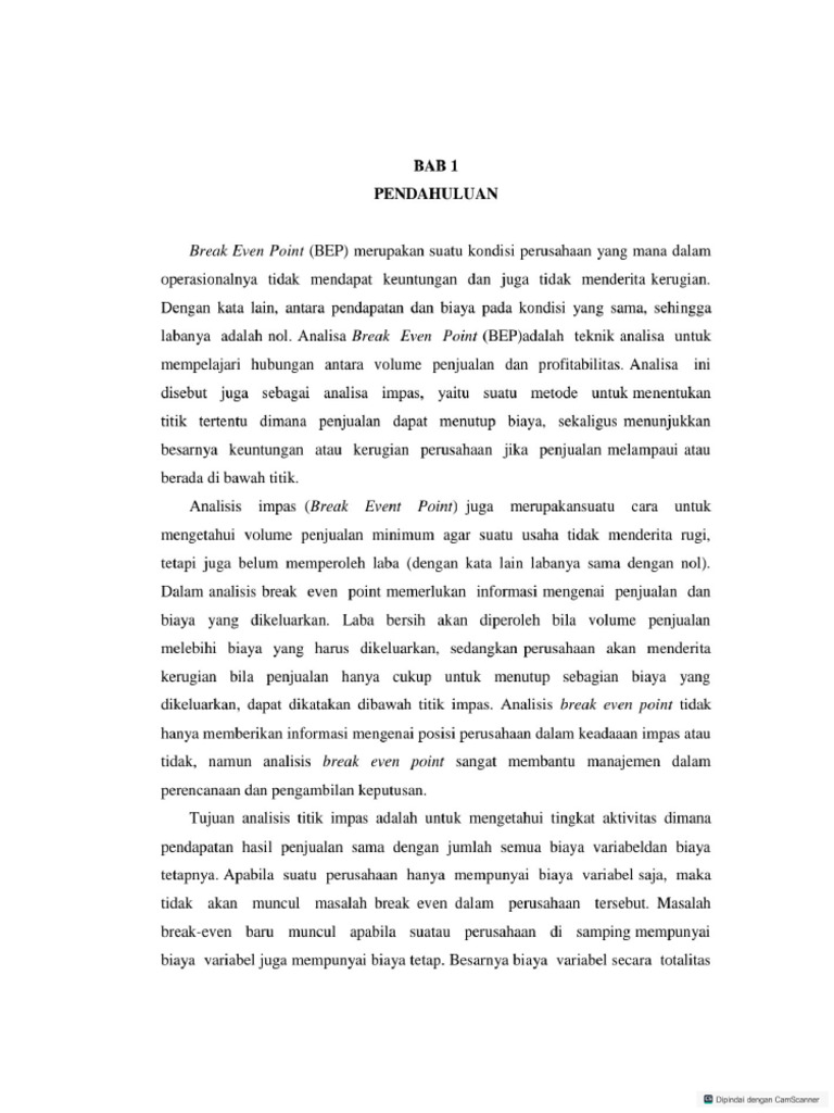 Analisis BEP Dan Kelayakan | PDF