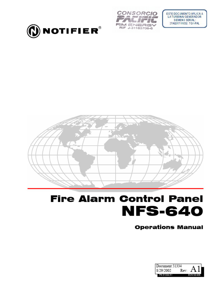 NFS-640 Fire Alarm Control Panel Manual | PDF