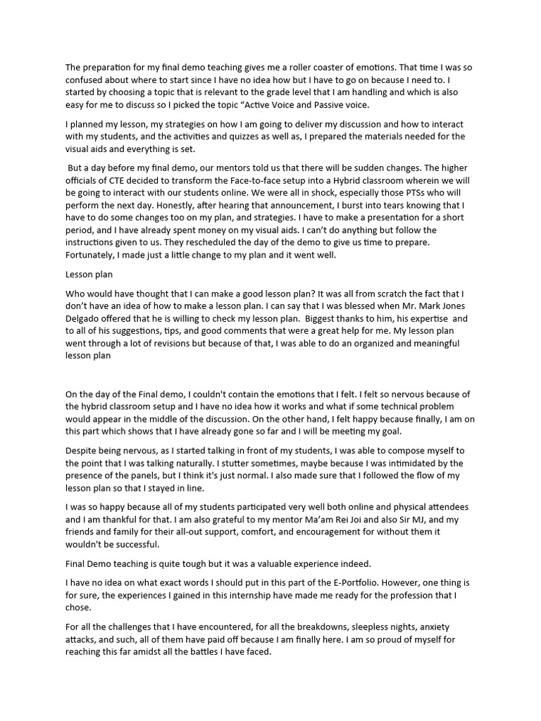 Script Narrative | PDF | Lesson Plan