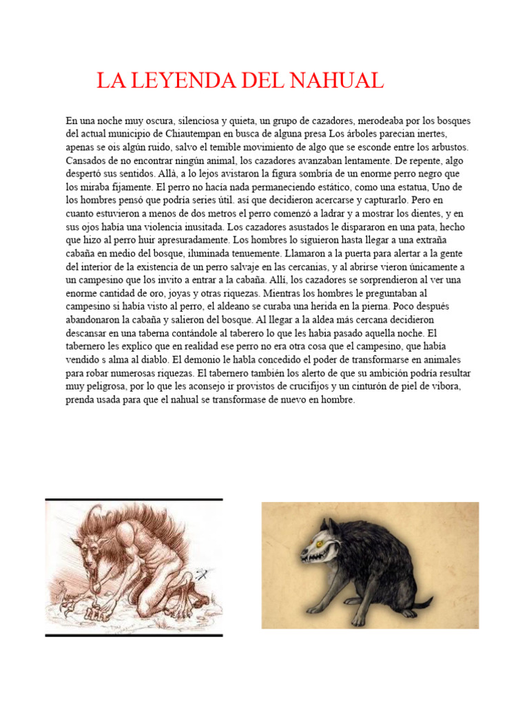 La leyenda del nahual en Chiautempan | PDF
