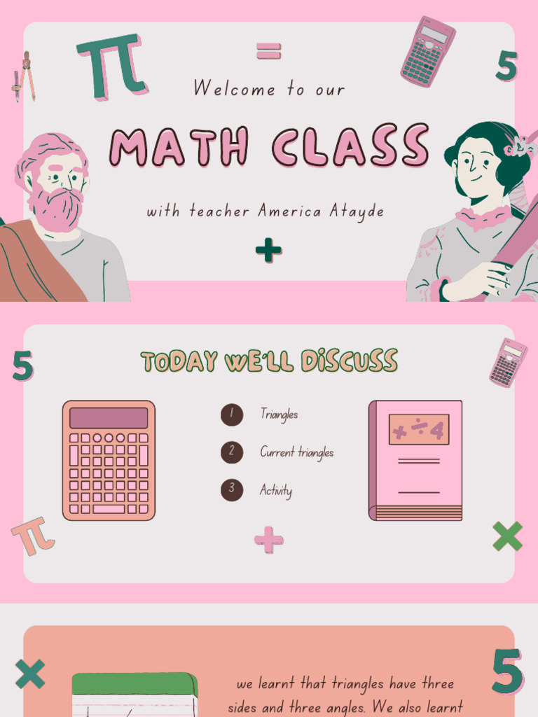Pink Green Bright Aesthetic Playful Math Class Presentation | PDF | Science & Mathematics