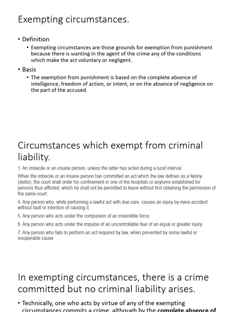 Exempting Circumstances | Download Free PDF | Insanity Defense | Entrapment