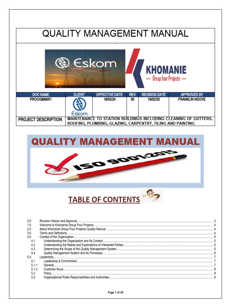 Quality Management Manual Overview | PDF | Quality Management System ...