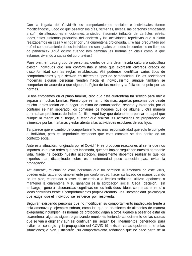 Texto Argumentativo - Milesky | PDF | Comportamiento | Sicología