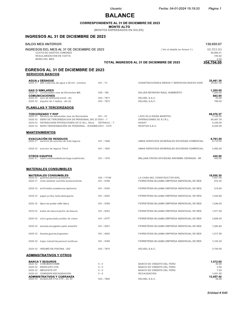 Modelo de Balance | PDF