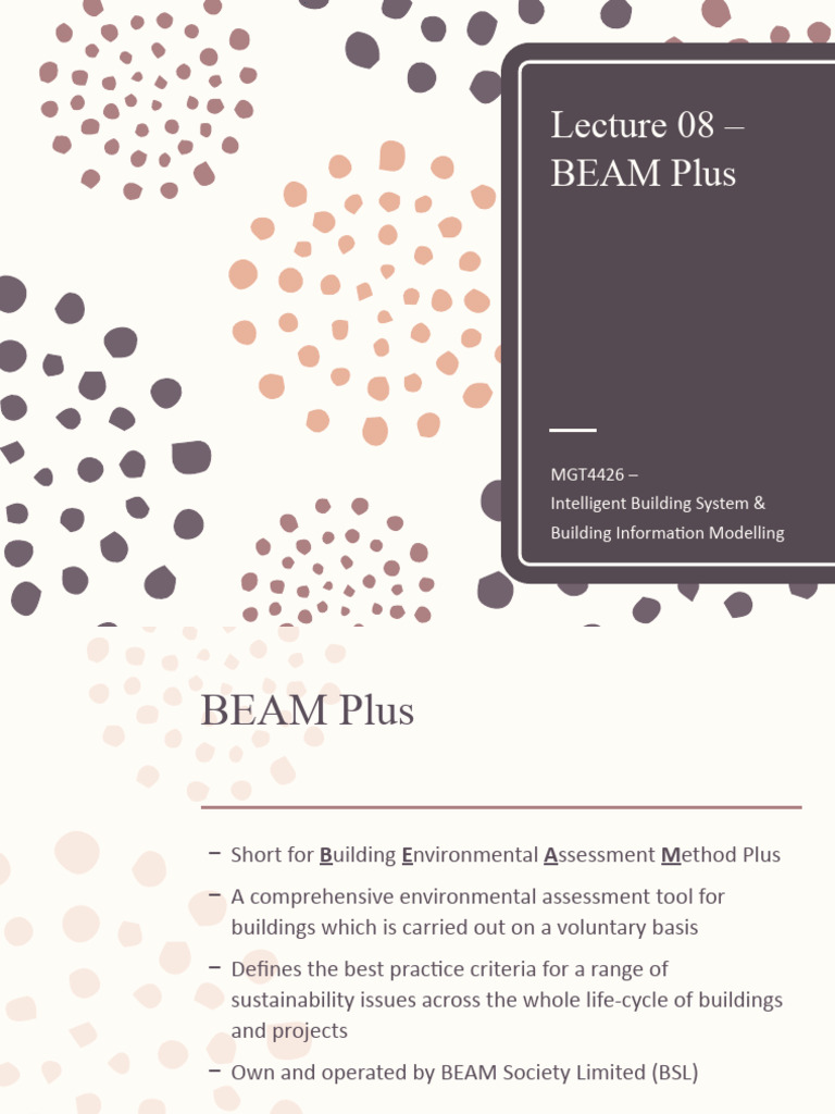 8 MGT4426 - 2021 - Lecture 08 Beam | PDF | Green Building | Sustainable ...