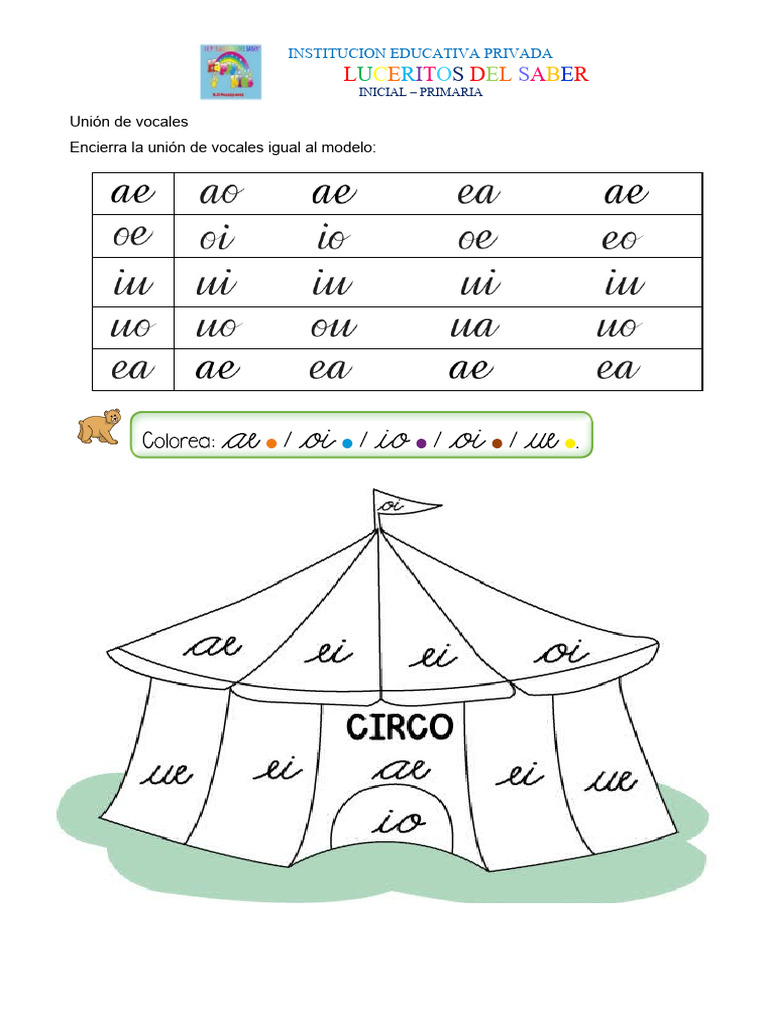 Union de Voacles y Comparacion de Num | PDF | Artes del Lenguaje y ...