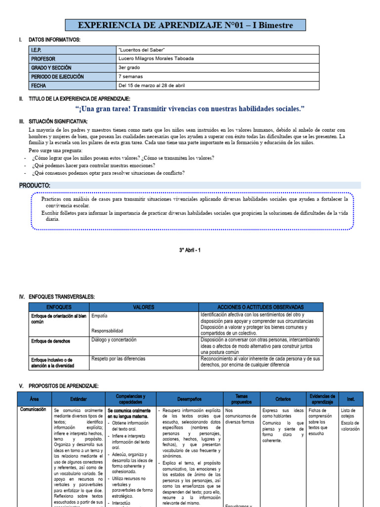 Unidad de Aprendizaje Primer Bimestre | PDF | Números | Multiplicación
