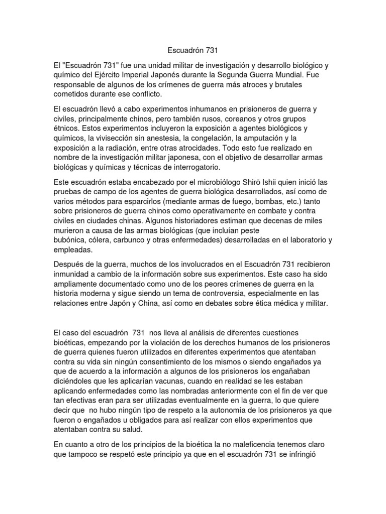 Escuadrón 731 | PDF