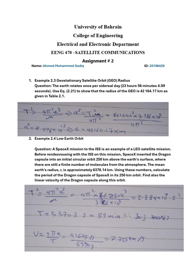 Assignment # 2 - v2 | PDF | Orbit | Longitude