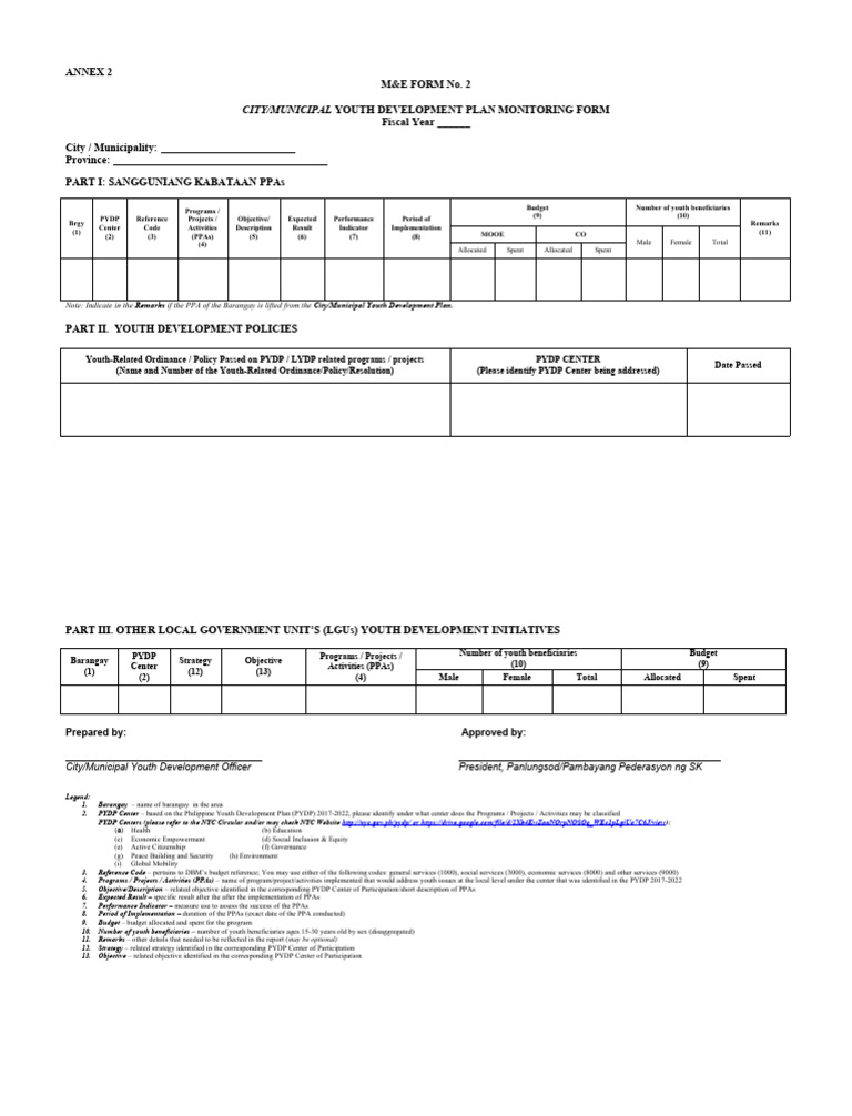 Me Form 2 Lydp Monitoring Form PDF Free | PDF