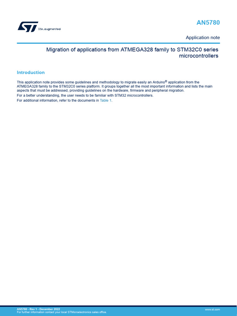 An5780 Migration of Applications From Atmega328 Family To Stm32c0 Series Microcontrollers ...