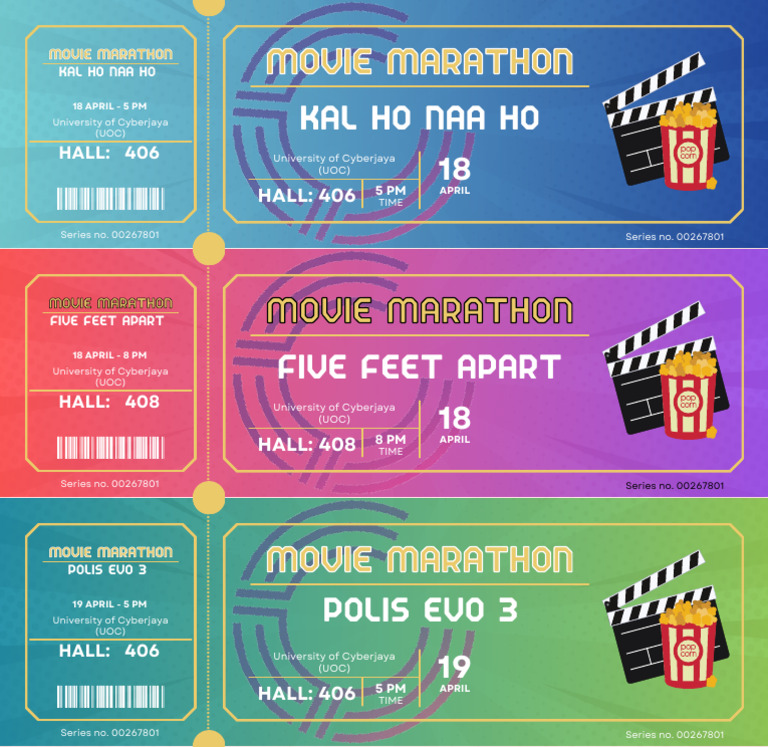 Movie Marathon Final Tickets | PDF | Films Directed