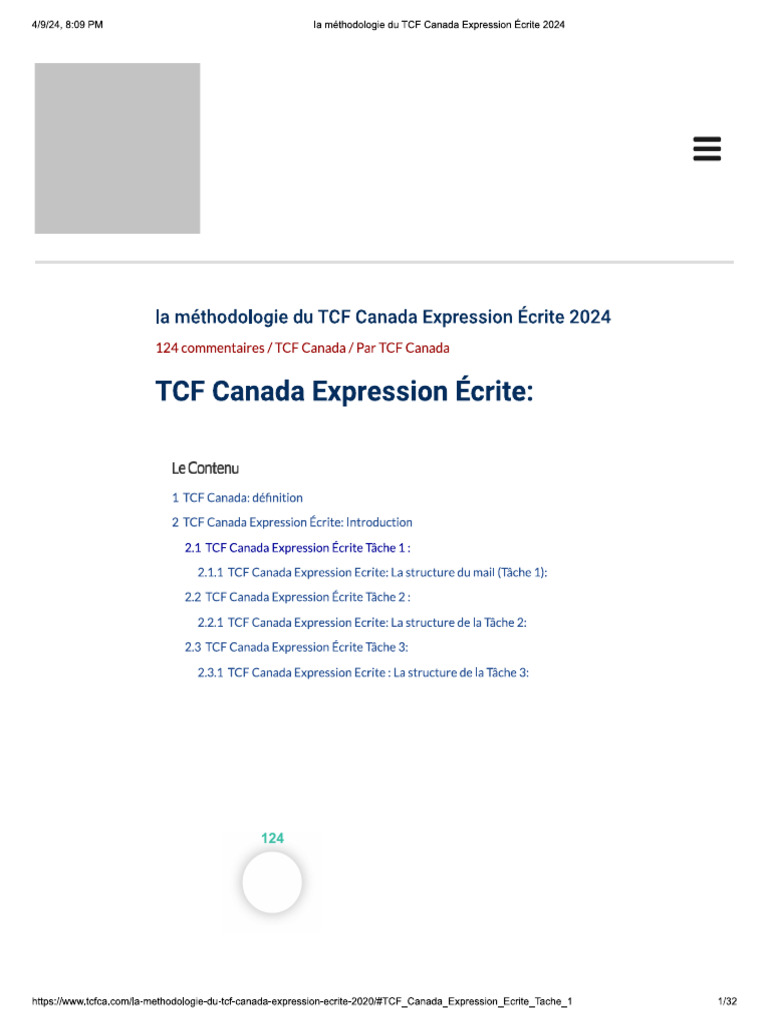Methodologie EE TCF CA | PDF