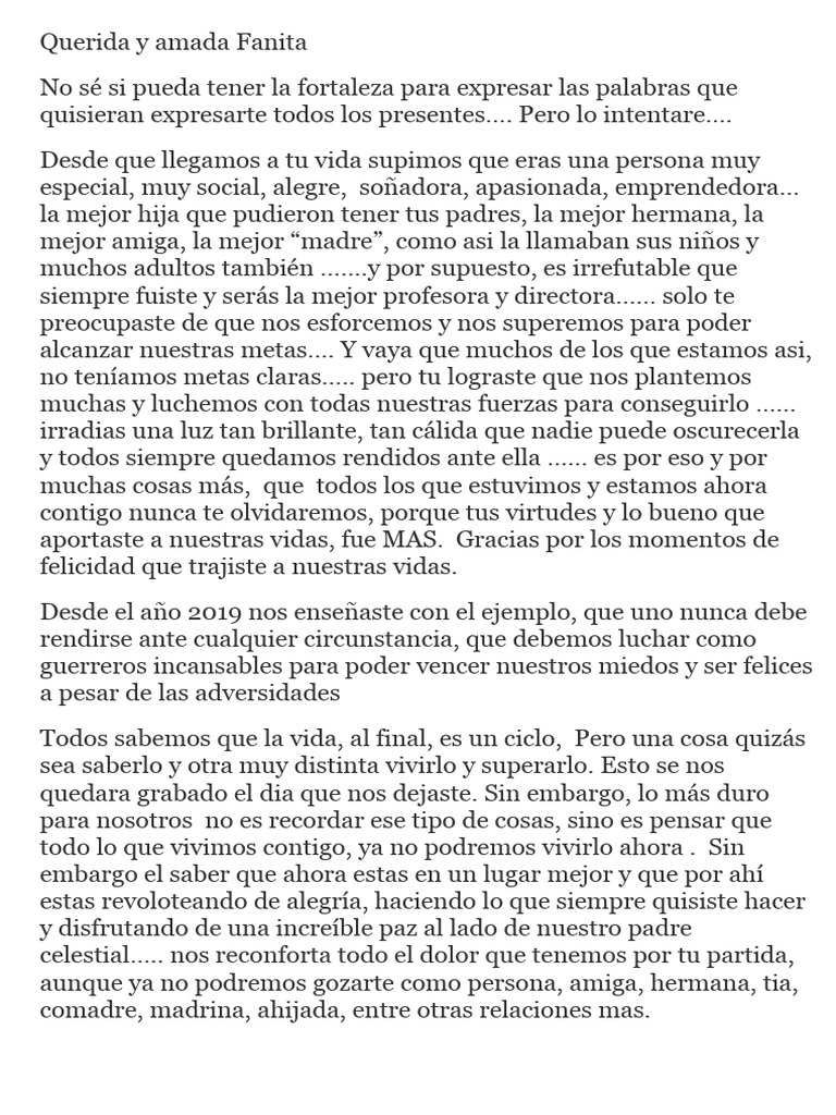 Querida y Amada Fanita | PDF