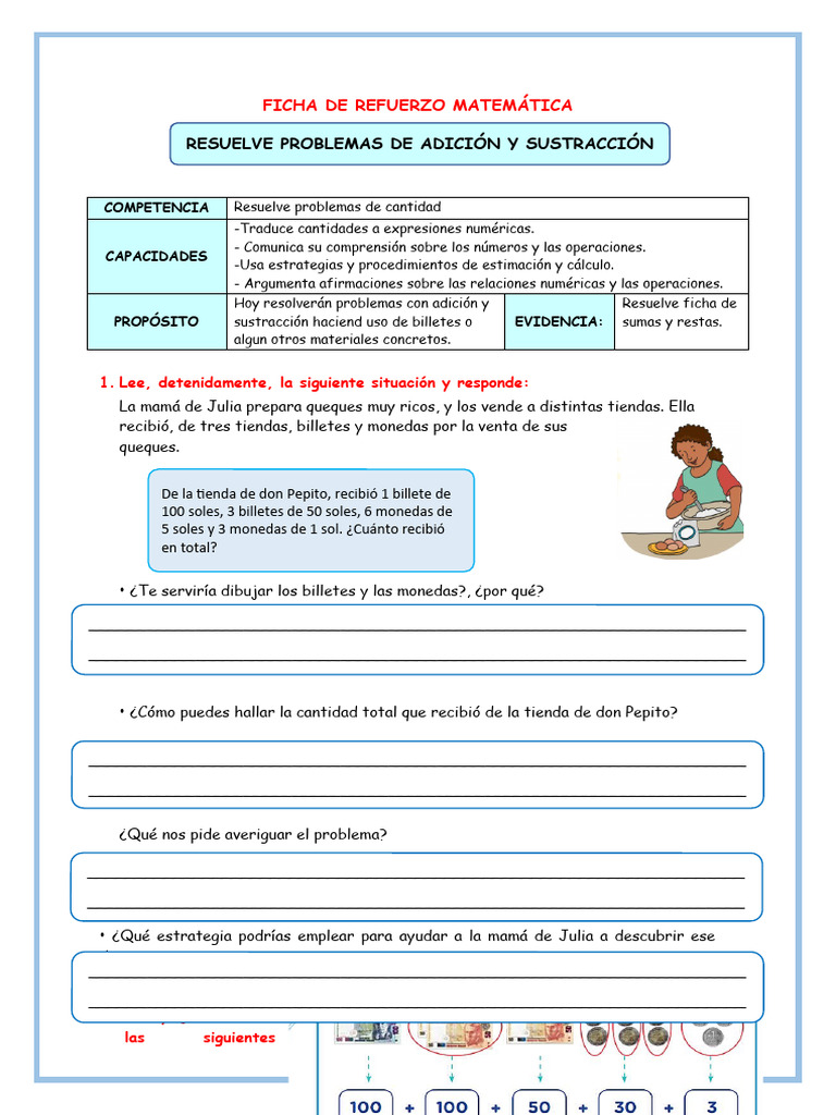 Problemas de Sumas y Restas en Matemáticas | PDF | Sustracción ...